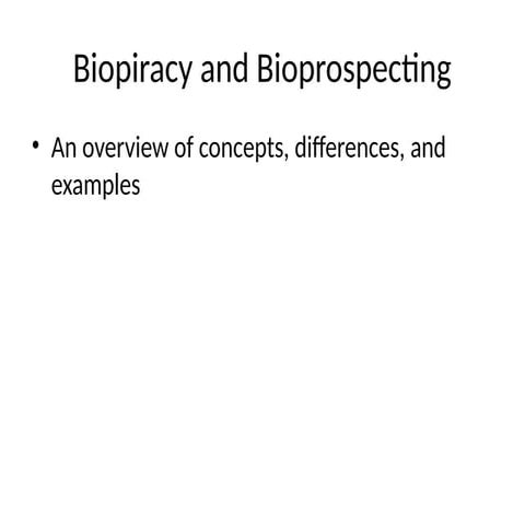 Bioprospecting | PPTX