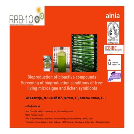 Bioproduction of bioactive compounds screening of bioproduction ...