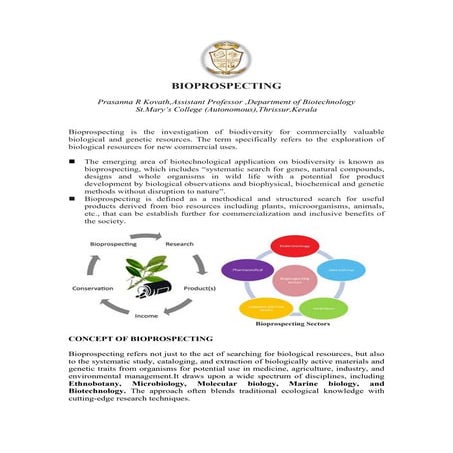 Bioprospecting: From Nature to Innovation | PDF