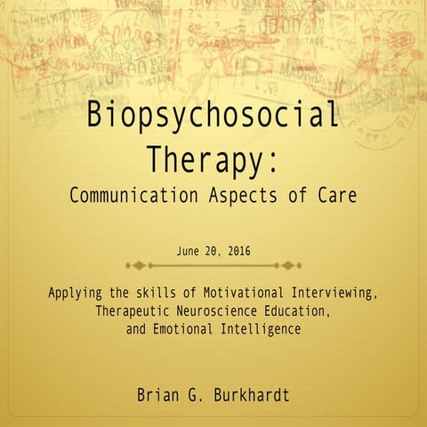 Biopsychosocial Therapy | PDF