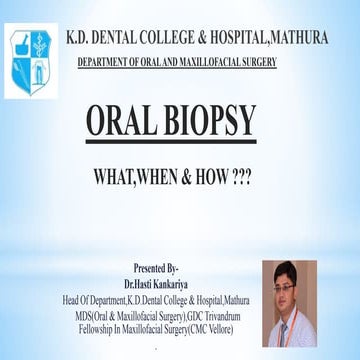Oral Biopsy Methods Used In Surgical practice | PPTX
