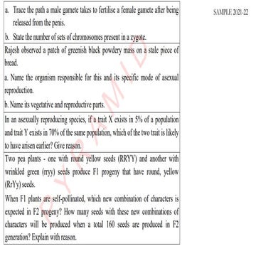 BIO_PYQ class 10 questions for board exam | PDF