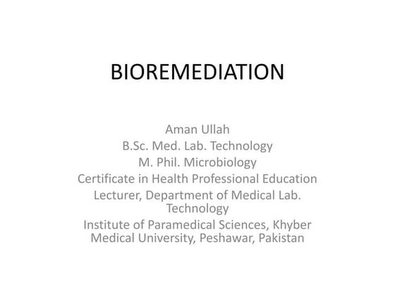 Bioremediation, principle and types | PPT