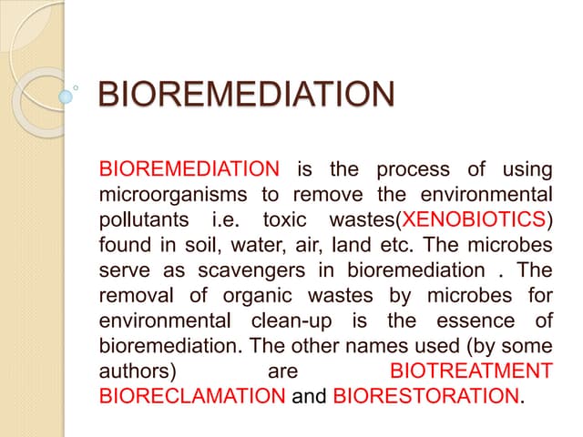 Microbes in bioremediation | PPTX