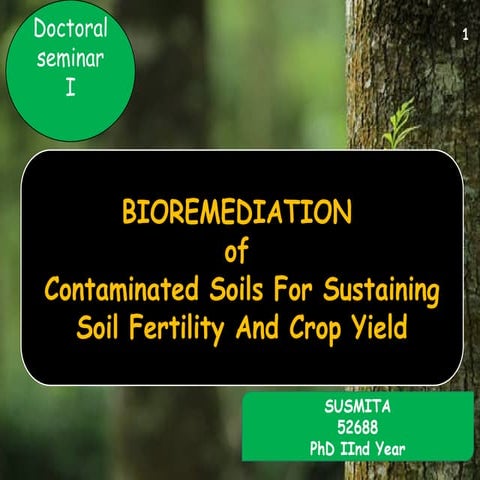 BIOREMEDIATION of Contaminated Soils For Sustaining Soil Fertility And ...