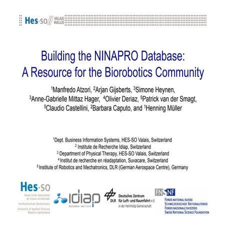 Building the NINAPRO Database: A Resource for the Biorobotics Community | PDF