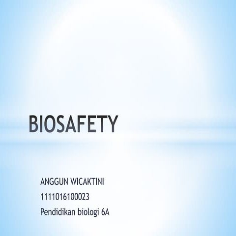 Biosafety | PPTX
