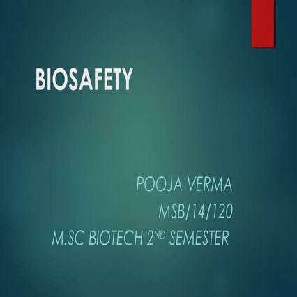 Biosafety | PPT
