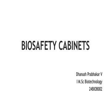 Various Classes of Biosafety Cabinets (BSC) | PPTX