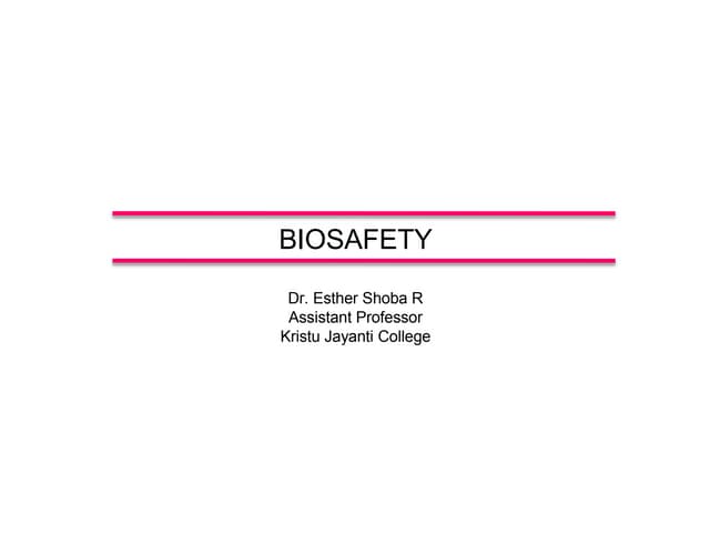 Biosafety Risk Assessments | PDF