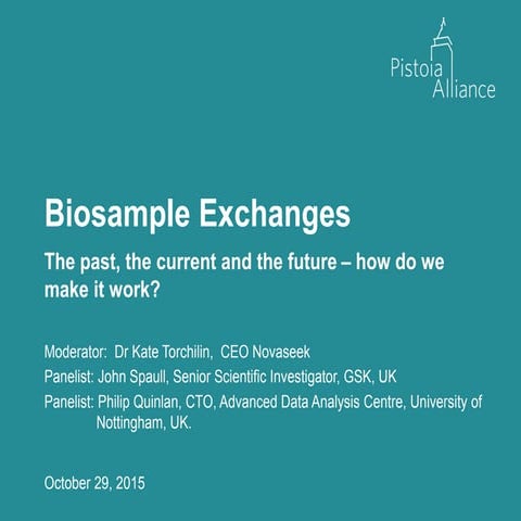 Biosample exchanges – the past, the current and the future – how do we ...