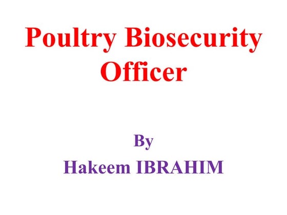 Biosecurity Measures for poultry Farm | PPTX