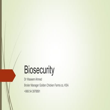 Biosecurity presentation | PPTX | Infectious Diseases | Diseases and ...