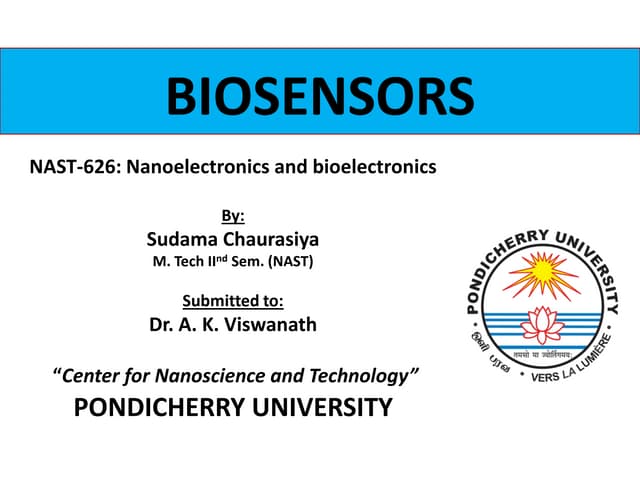 Biosensor , its components, working and types of biosensors | PPTX