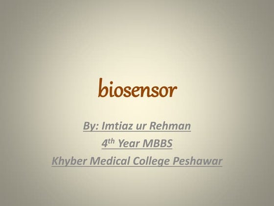 Austin Journal of Biosensors & Bioelectronics | PPT