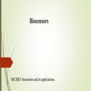 Biosensors | PPTX