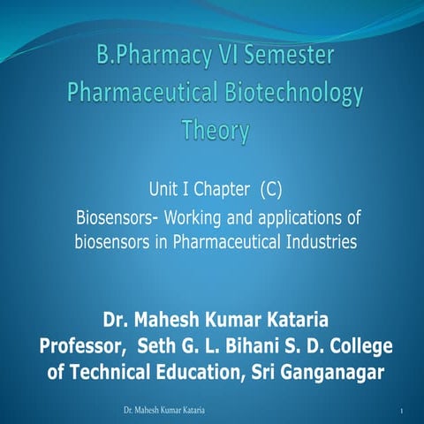 Biosensors and Their Applications | PPT