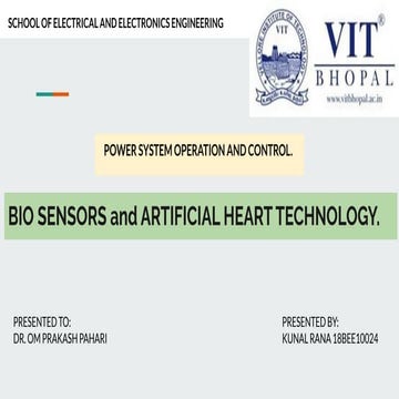 Bio Sensors and Artificial Heart Technology | PDF