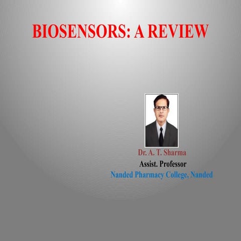 Biosensors Components Types Applications Pptx