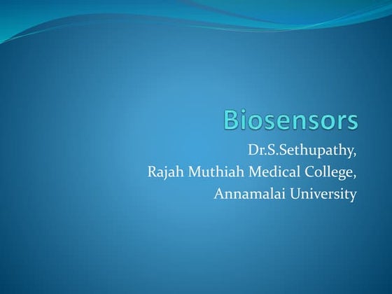 Biosensors and Their Applications | PPT