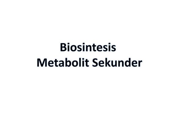 Bagian 1 metabolit sekunder | PDF