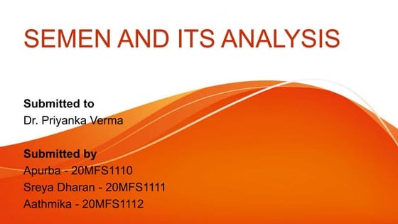 Forensic semen analysis | PPTX | Infertility | Reproductive Health
