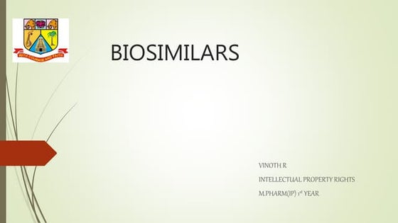 Biosimilars.pptx | Pharmaceutical Industry | Industries