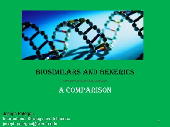Biosimilars | PPTX | Biotech and Biomedical Industry | Industries