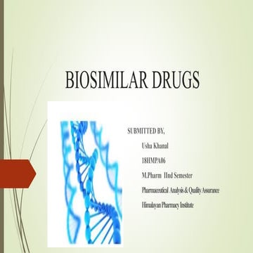 Biosimilar Drugs | PPTX