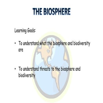 The Biosphere and Humans | PPT