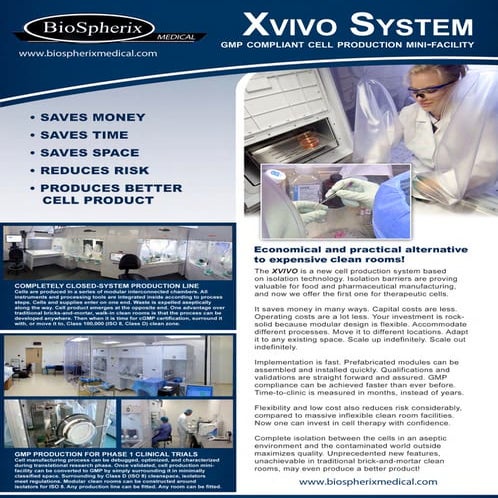 Bio spherix GMP Compliant Cell Production Mini -Facility | PDF