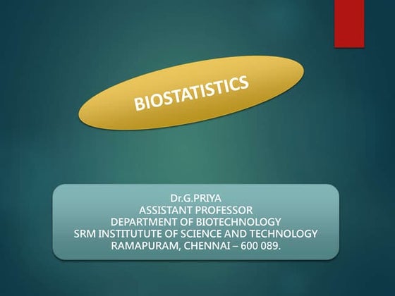 Introduction To Biostatistics Pptx Science