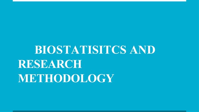 Probability Biostatics and Research Methodology | PPTX