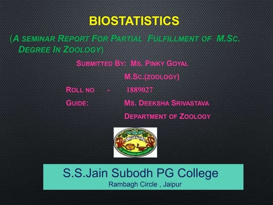 Introduction to biostatistics | PPTX | Science