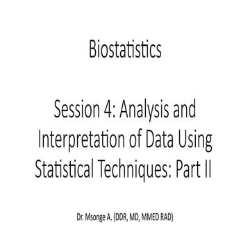 Analysis and Interpretation of Data Using Statistical Techniques | PPTX
