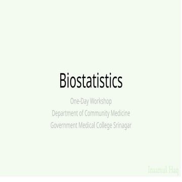 Biostatistics Basics Descriptive And Estimation Methods Pptx Science