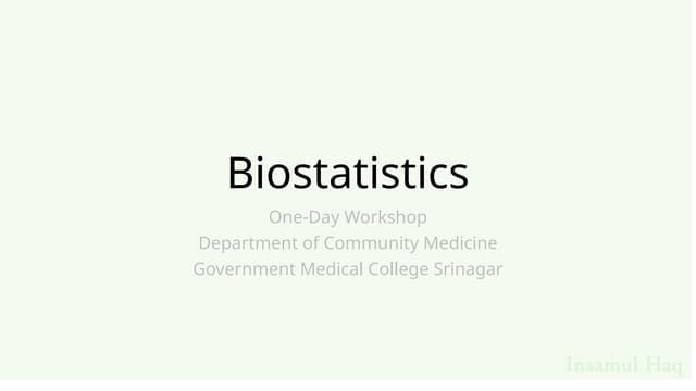 Biostatistics Basics Descriptive And Estimation Methods Ppt