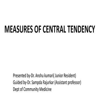 Measures of Central tendency | PPTX