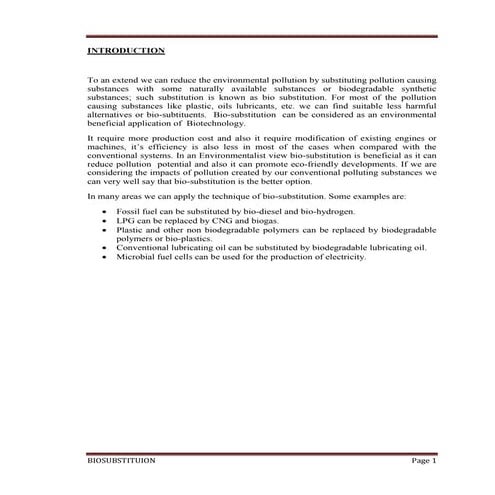 Bio Substitution Pdf