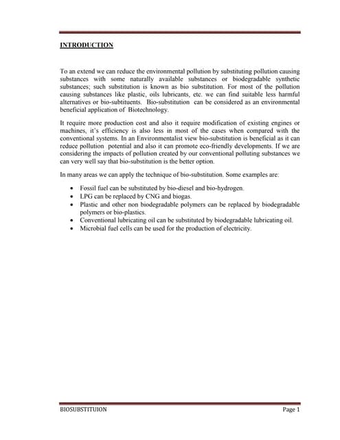 Bio Substitution Pdf