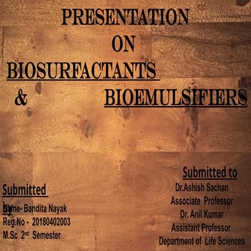 Biosurfactants production and applications. | PPTX