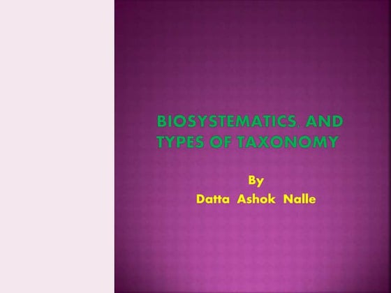 Biosystematics. | PPTX