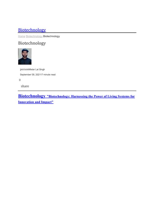 Biotechnology and its types | PPTX