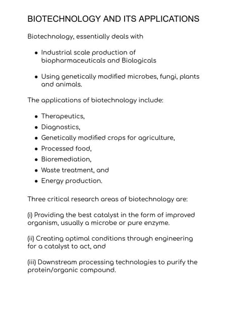 Biotechnology and its application ppt, Grade 12 CBSE | PPSX