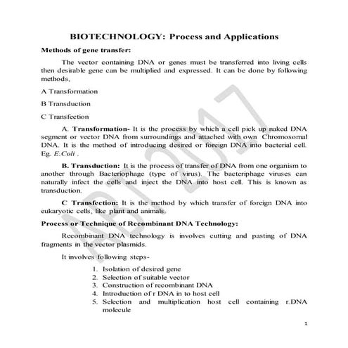 Biotechnology final | PDF