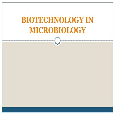 Biotechnology in microbiology | PPTX