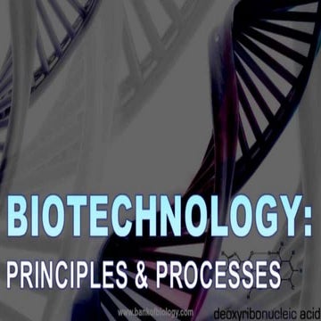 Biotechnology: Principles and Processes [Courtesy - BANK OF BIOLOGY] | PPTX