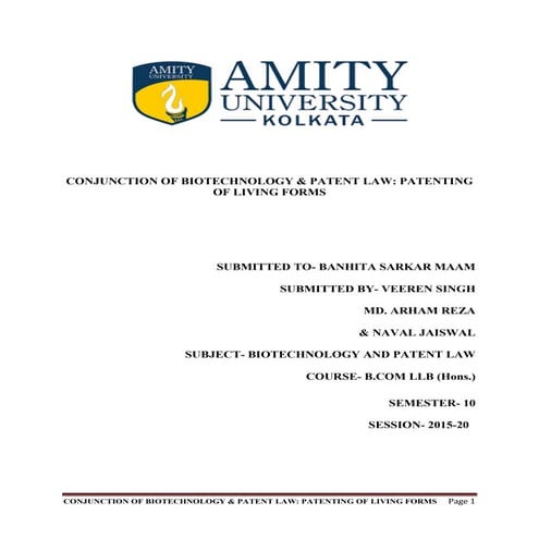 Biotechnology project | PDF