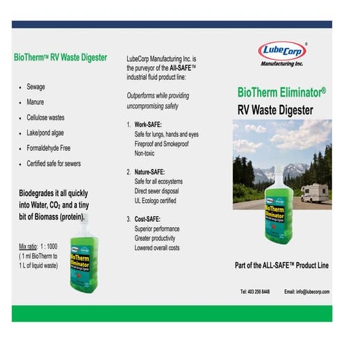 Biotherm RV Waste Digester Brochure | PDF