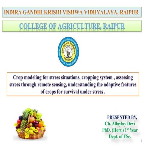 Crop modeling and stress | PPTX
